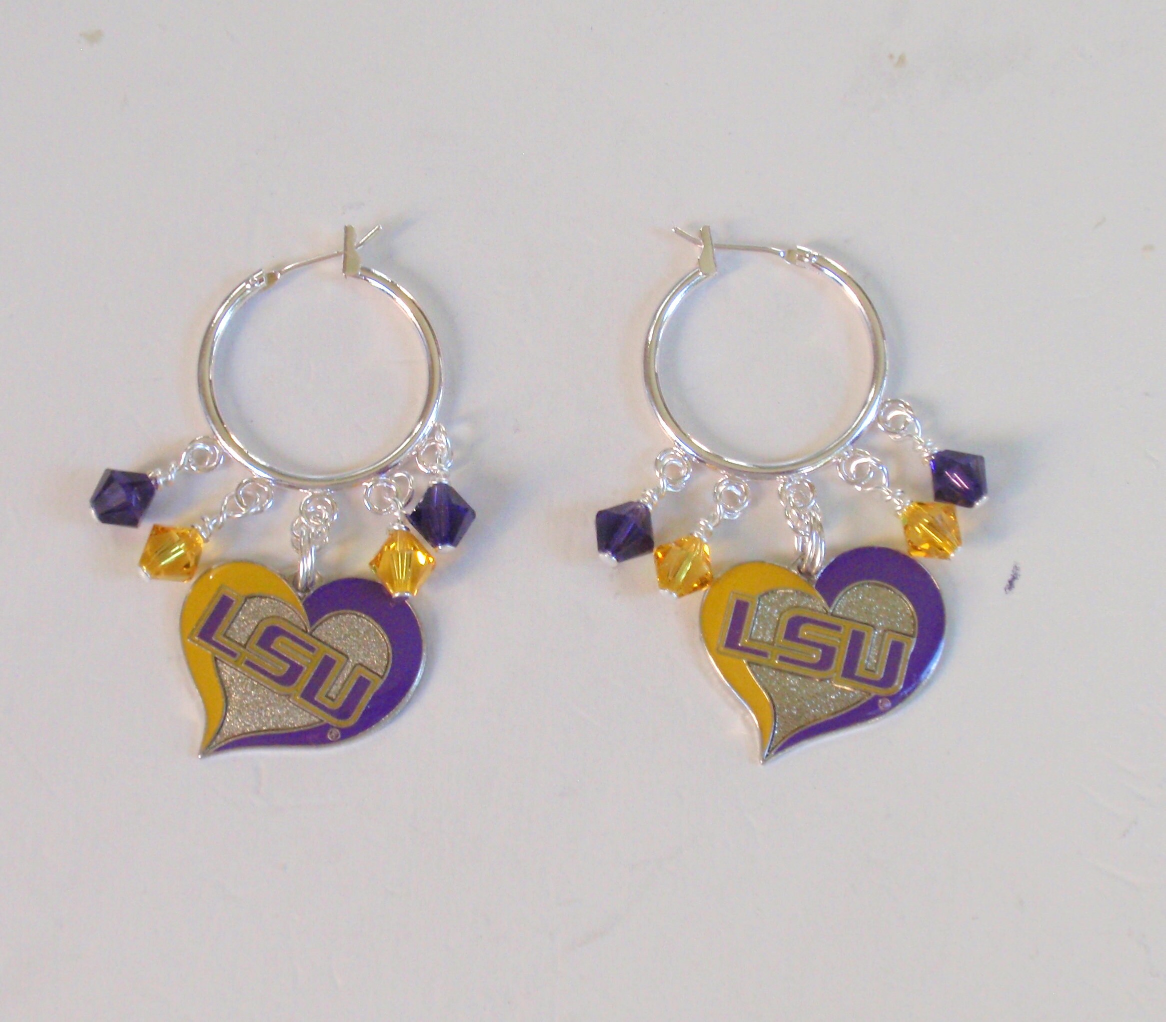 LSU Tigers Purple and Gold Crystal 23 Mm Hoop Earrings - Etsy