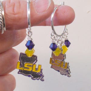 LSU Tigers Earrings Purple and Gold Crystal 23 Mm Hoop Earrings - Etsy