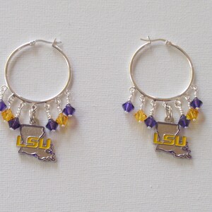 LSU Tigers Purple and Gold Crystal 32 Mm Hoop Earrings - Etsy