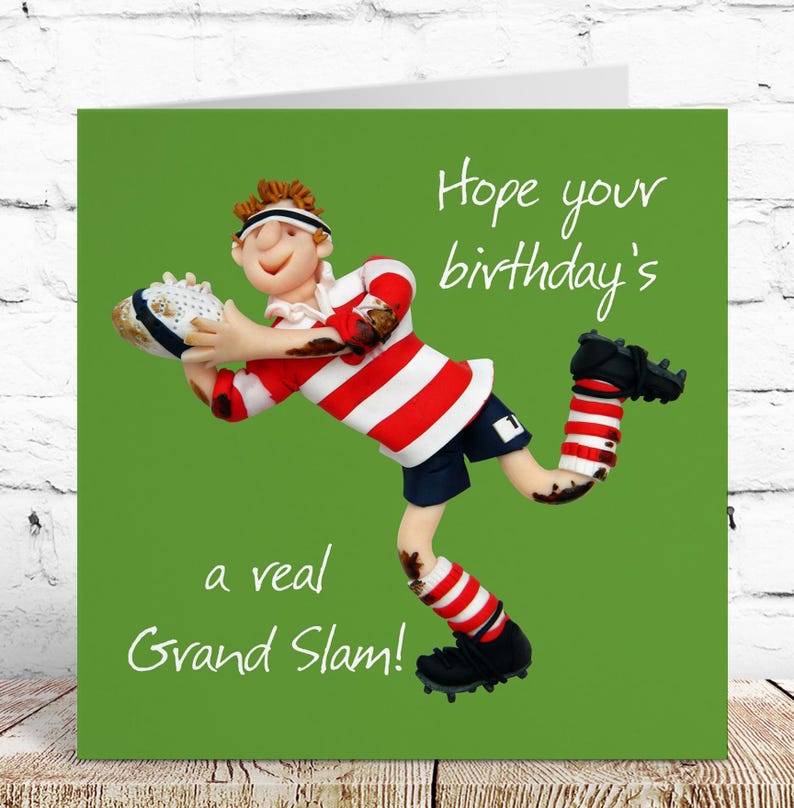 Rugby Themed Birthday Card for Him - Designed by Erica Sturla for Holy ...