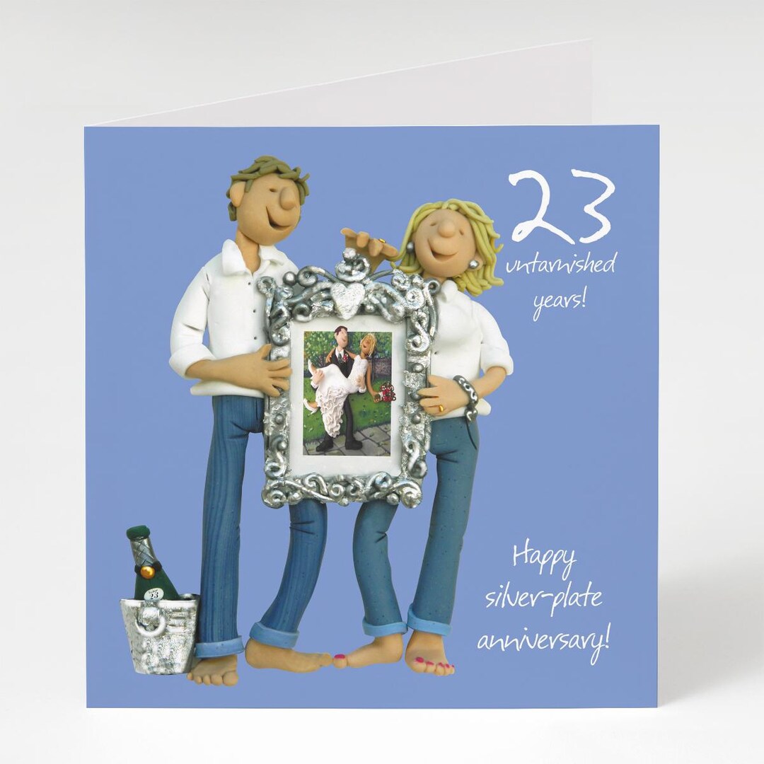 23rd Anniversary Card silver-plate Anniversary Designed by Erica Sturla ...
