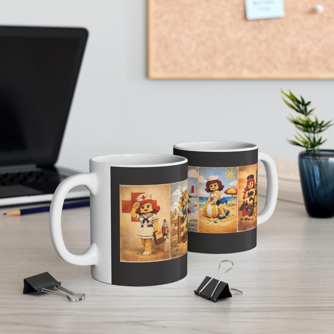 Vintage 1940s Pin up Girls Lego-style Mug - Etsy Australia