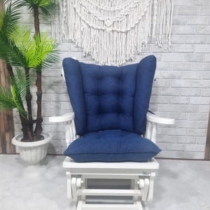 Linen Wingback Rocking Chair Cushion: Custom Glider Chair Pad - Etsy