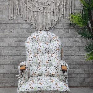 Handcrafted Rocking Chair Cushion: Cotton Blend, Custom Fit - Etsy
