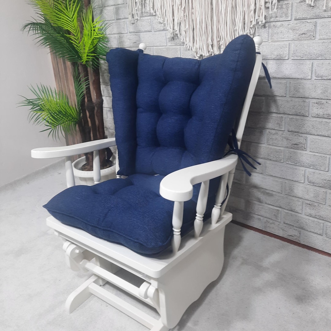 Linen Wingback Rocking Chair Cushion: Custom Glider Chair Pad - Etsy