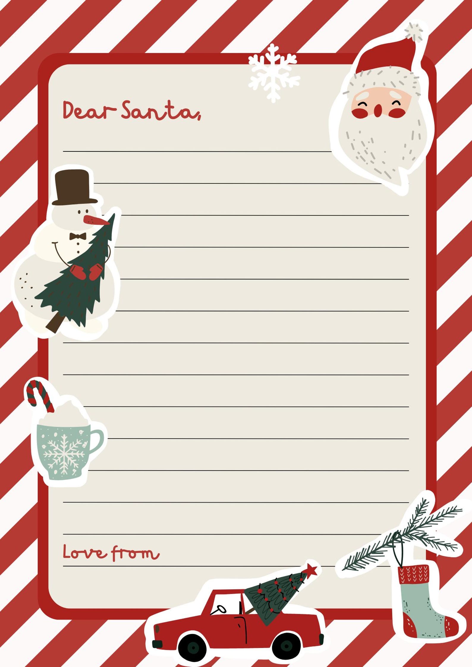 Dear Santa, My Letter to Santa Downloadable Printable Sheets Children's ...