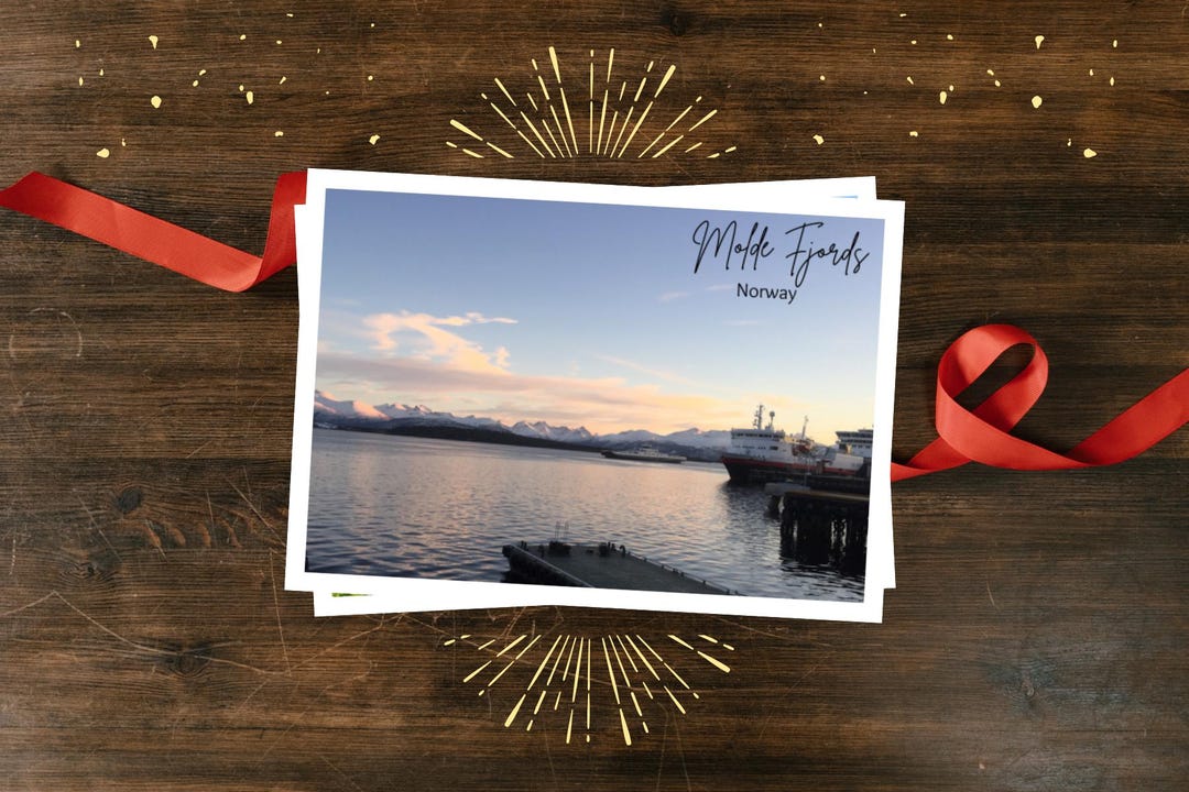 The Fjords, Molde, Norway, Printable Wanderlust Travel Postcard Digital ...