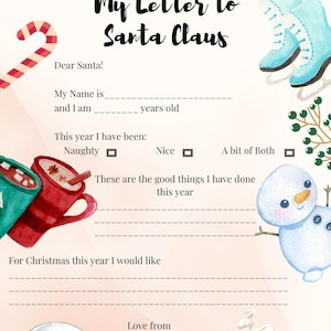 My Letter to Santa Downloadable Printable Sheets Children's Christmas ...