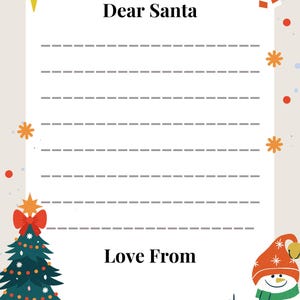 Dear Santa, My Letter to Santa Downloadable Printable Sheets Children's ...