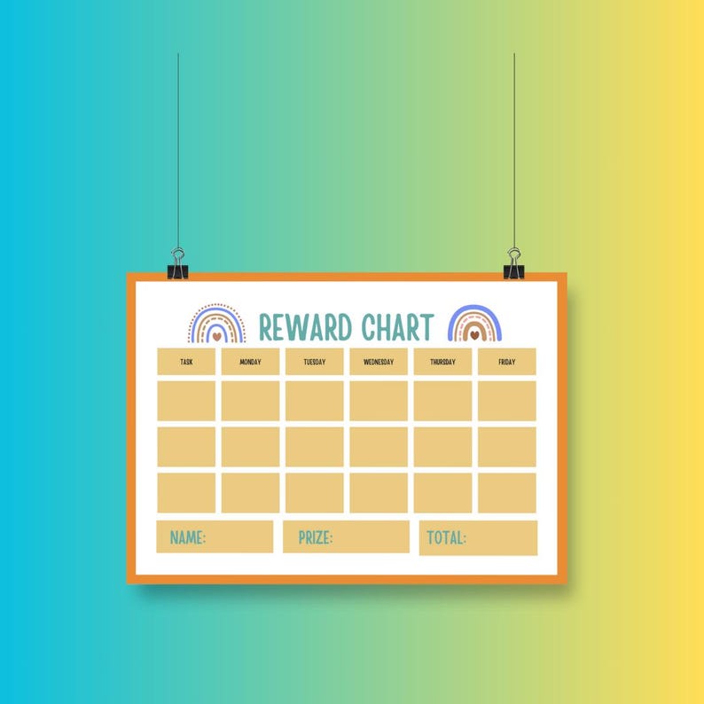 Reward Chart for Children - up to Three Chores or Three Targets Each ...