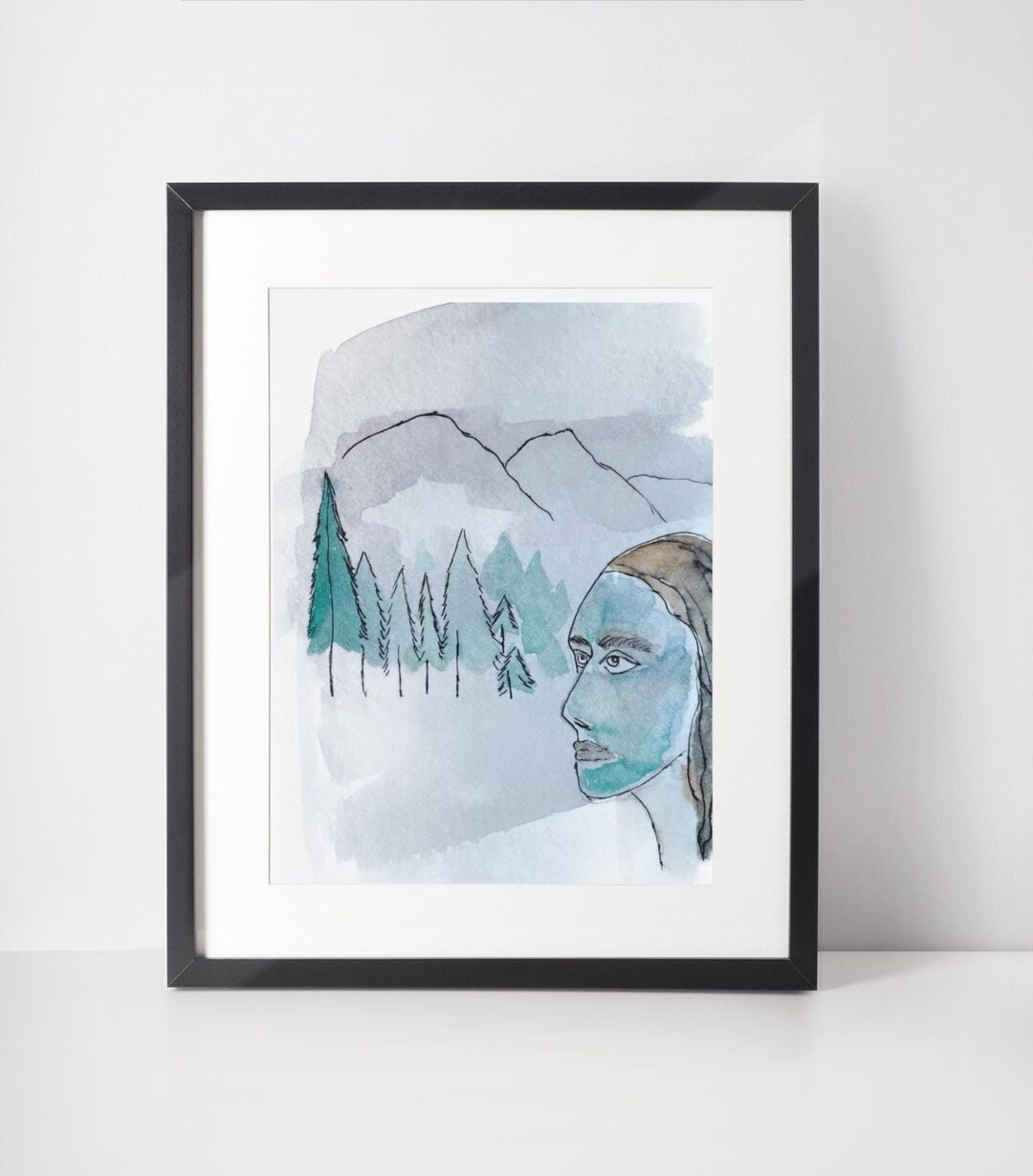 PRINTABLE Download Watercolor Abstract Portrait Landscape Art - Etsy