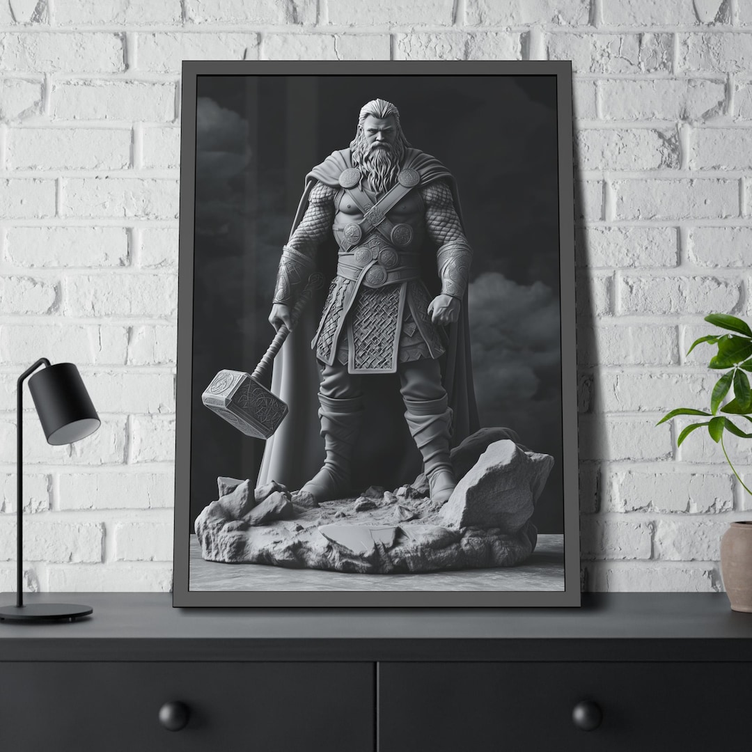 Thor Framed Paper Posters, Viking Mythology Wall Art, Norse Myth God ...