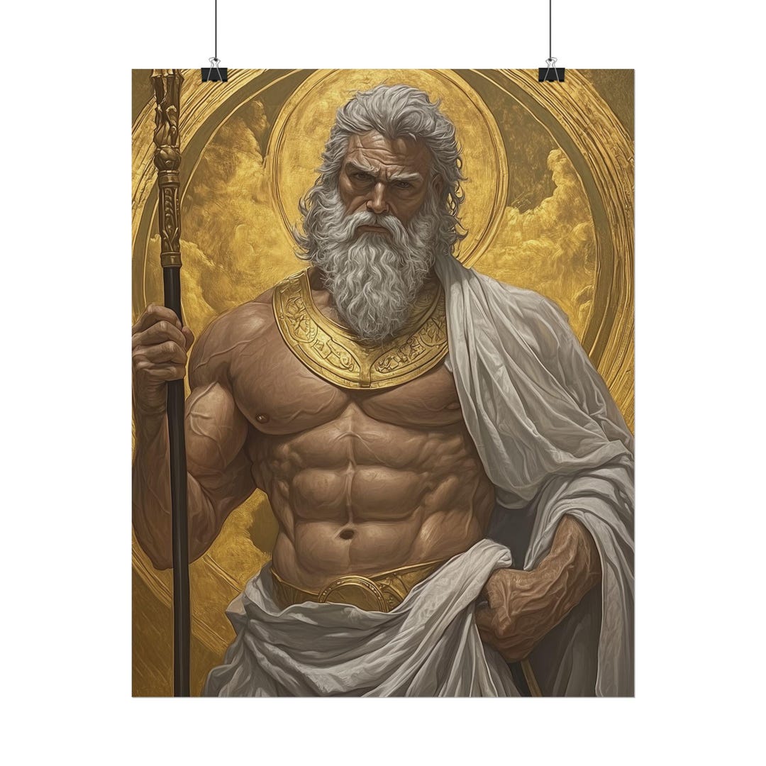 Poster, Zeus Greek God of the Sky, King of the Olympian Gods, Poster ...