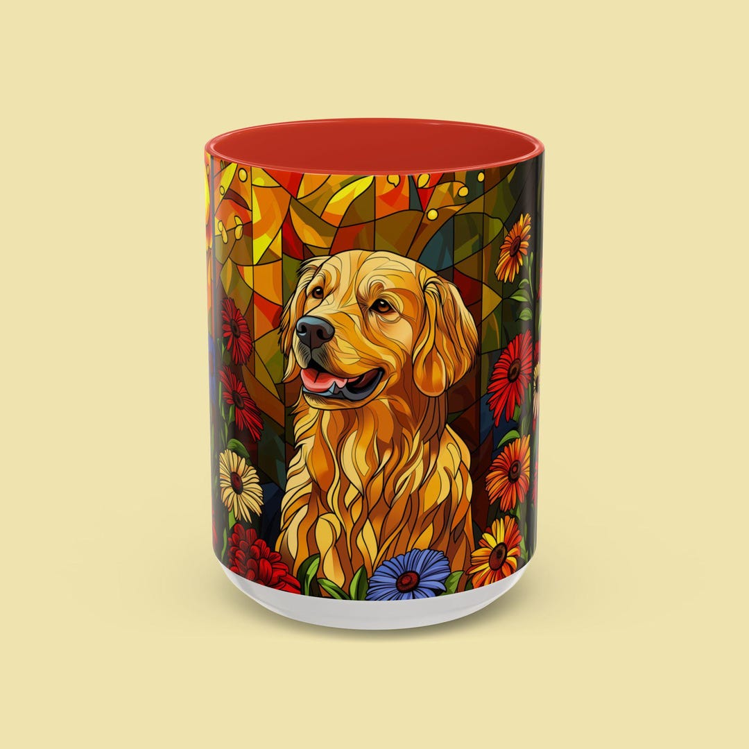 Stained Glass Golden Retriever Coffee Mug: Unique Dog Lover Gift - Etsy