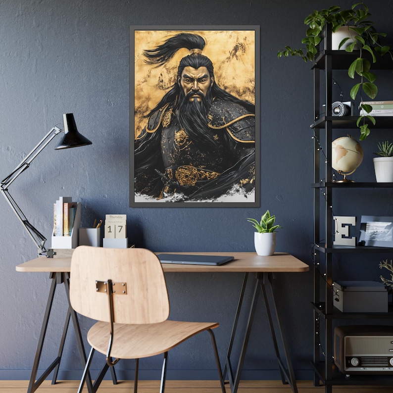 Genghis Khan Poster, Historical Art Print, Framed Wall Decor, Mongol ...