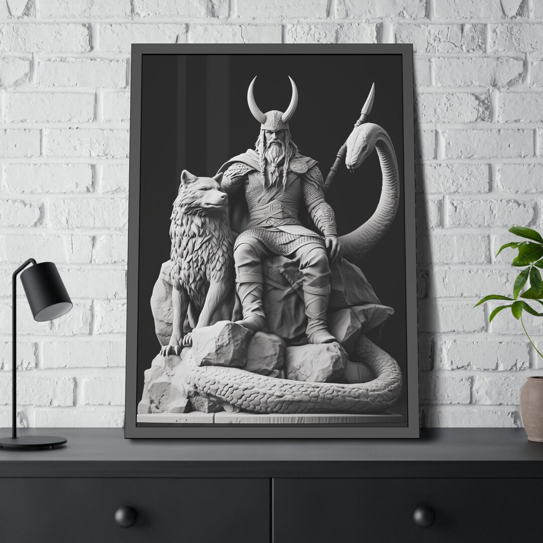 Loki Norse God Poster, Viking Mythology Art Print for Home Decor ...