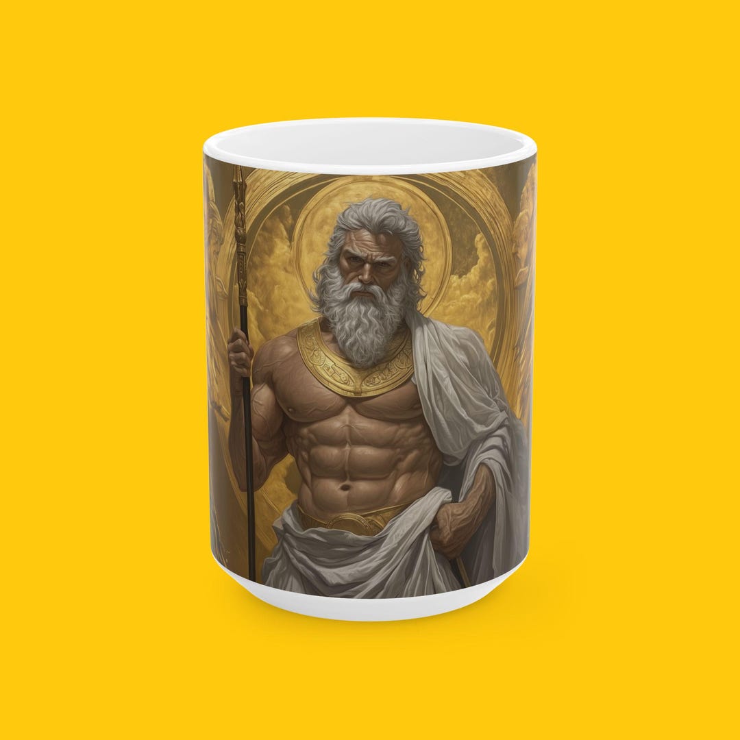 Zeus Inspired Ceramic Mug, Olympus God Coffee Cup, Mythology Drinkware ...