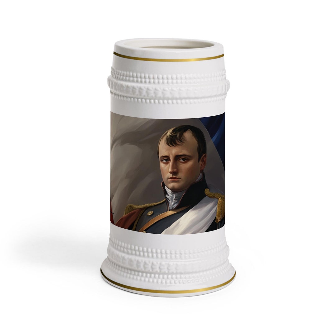 Stein Mug Napoleon Bonaparte Portrait French Flag Ceramic Cup ...