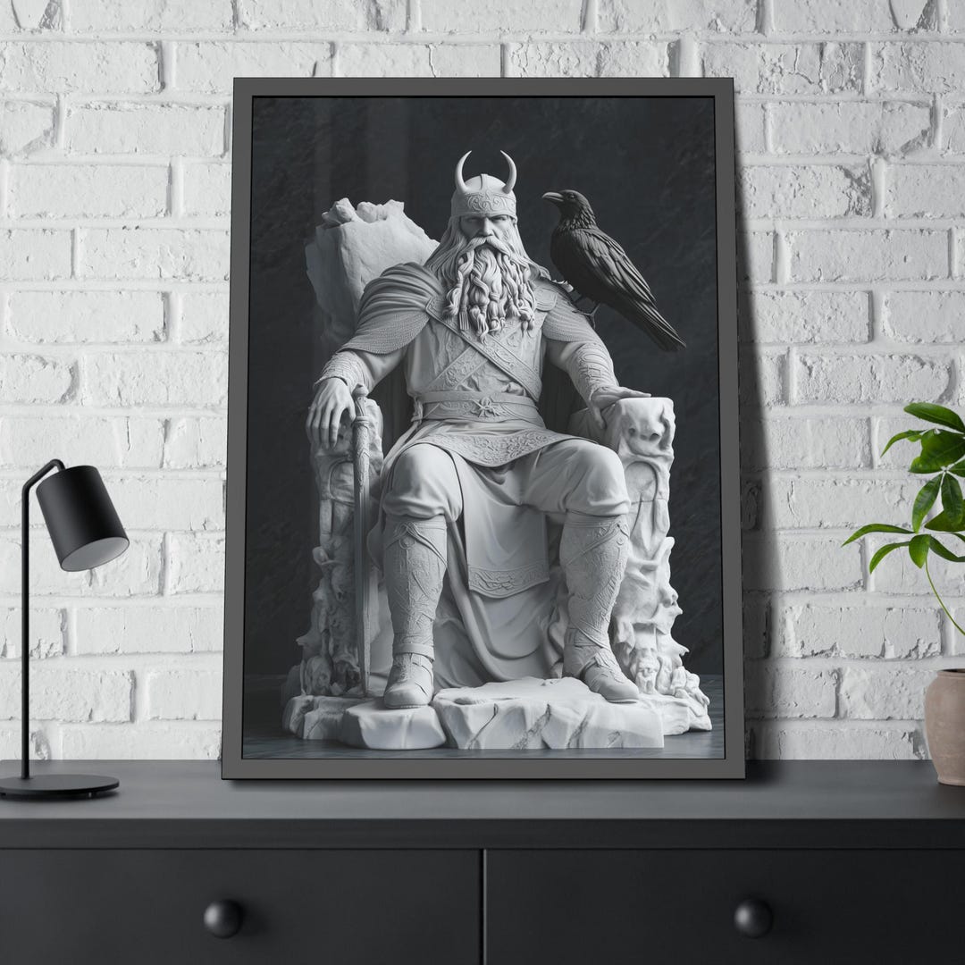 Odin Norse God Framed Poster, the Allfather, King of Viking Gods ...