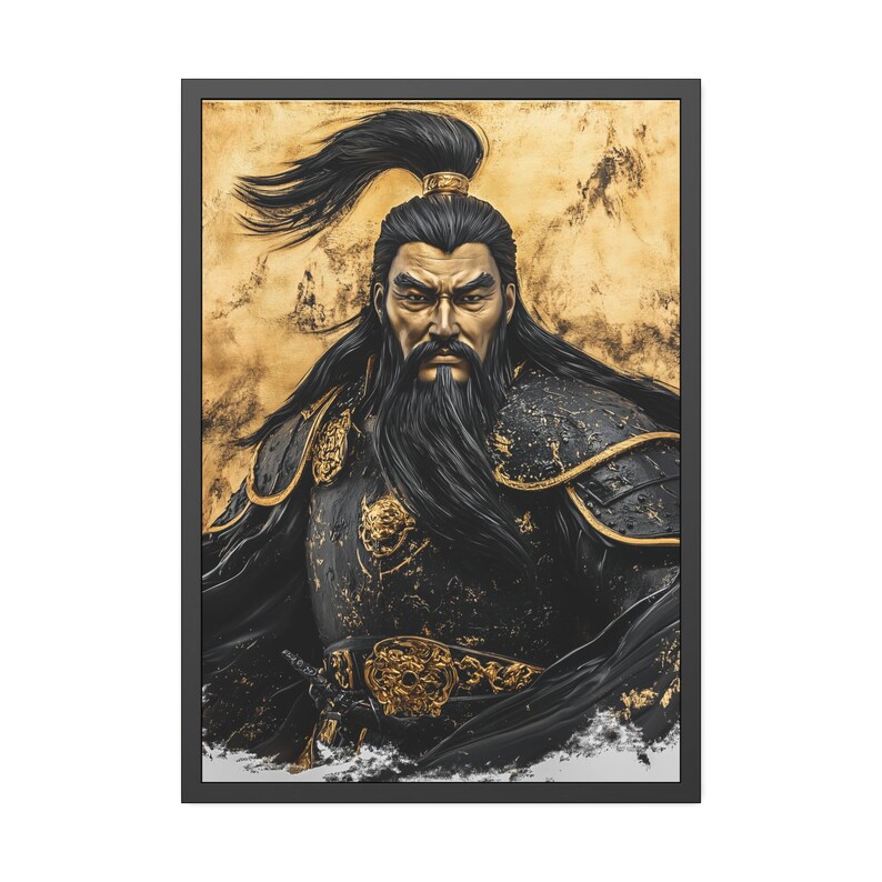 Genghis Khan Poster, Historical Art Print, Framed Wall Decor, Mongol ...