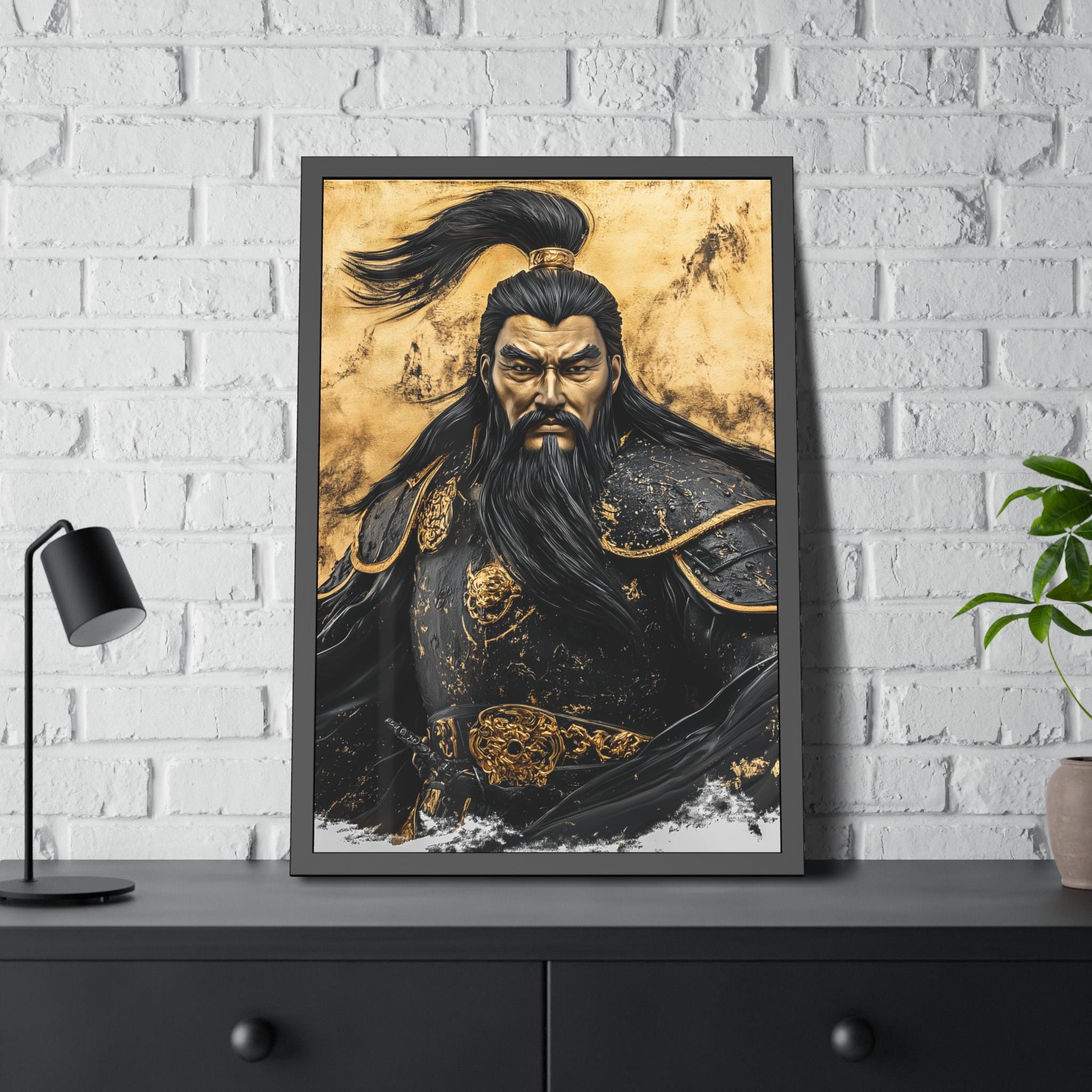 Genghis Khan Poster, Historical Art Print, Framed Wall Decor, Mongol ...