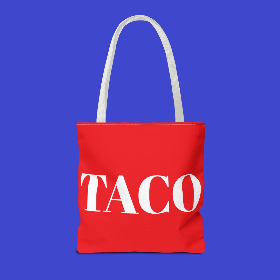 Tote Bag With Bold White TACO Design, Foodie Gift, Grocery Bag ...