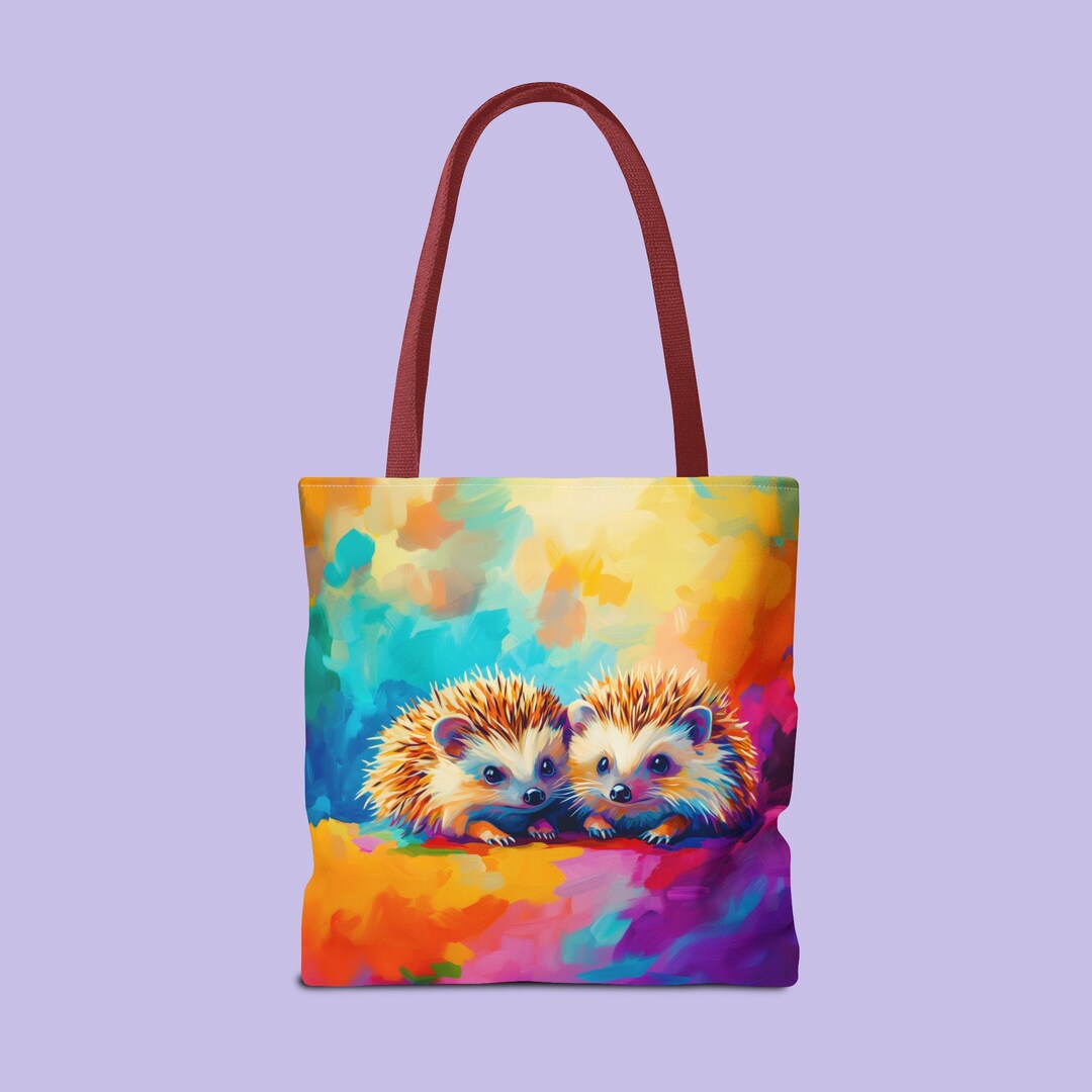 Monet Inspired Hedgehog Tote Bag - Spring Easter Gift, Colorful Unique ...