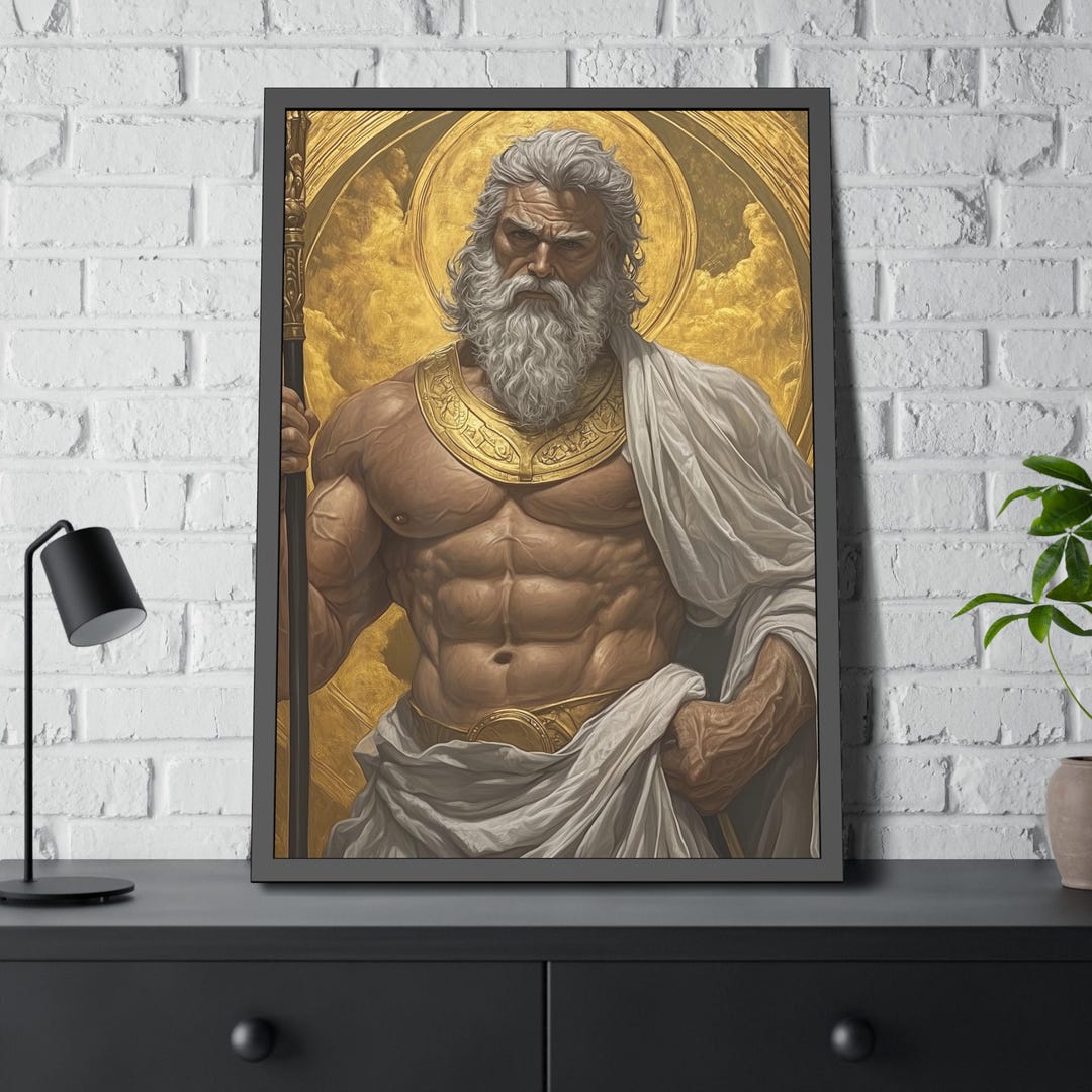 Zeus King of the Gods Framed Poster, Greek Mythology Wall Art ...