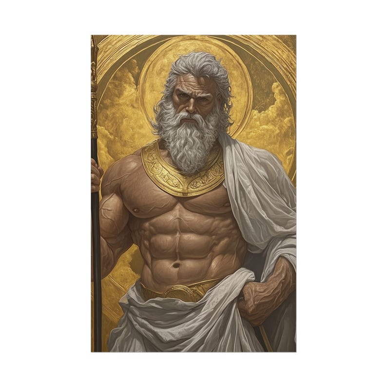 Zeus Poster: Michelangelo-inspired Greek God Art Print - Etsy