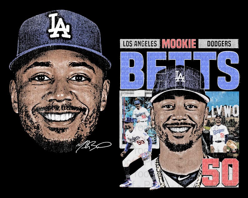 Mookie Betts T-shirt Design PNG Halftone Printable Bootleg Tee Shirt ...