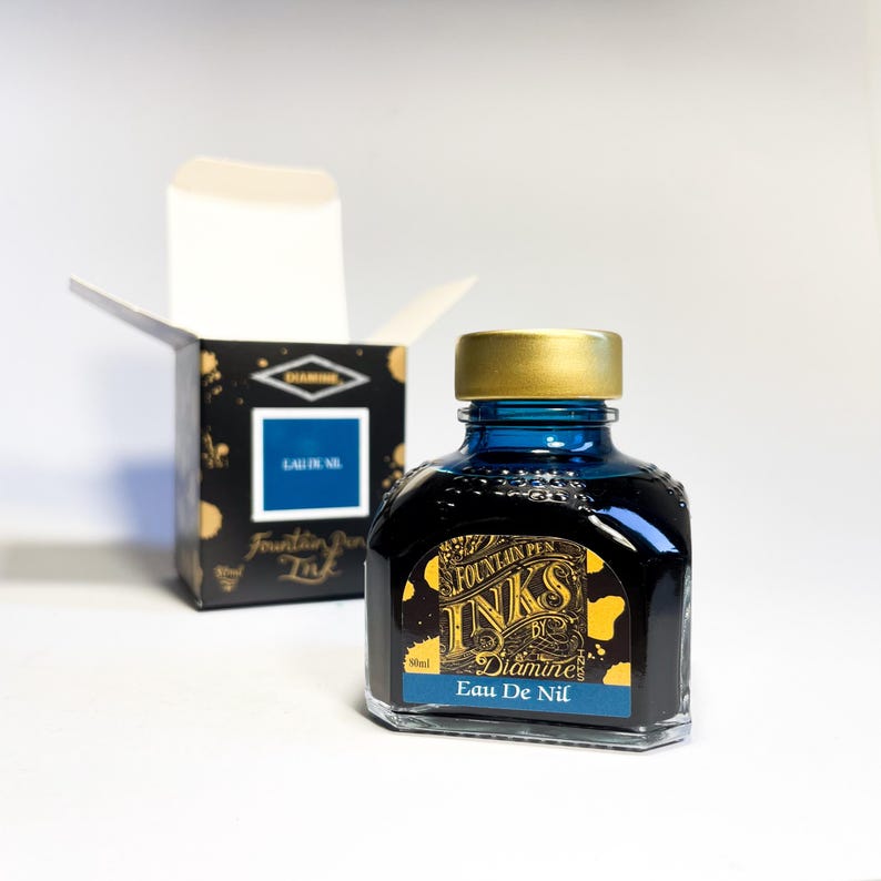 Eau De Nil Ink by Diamine - 80 Ml Ink Bottle & 4 Ml Sample for ...