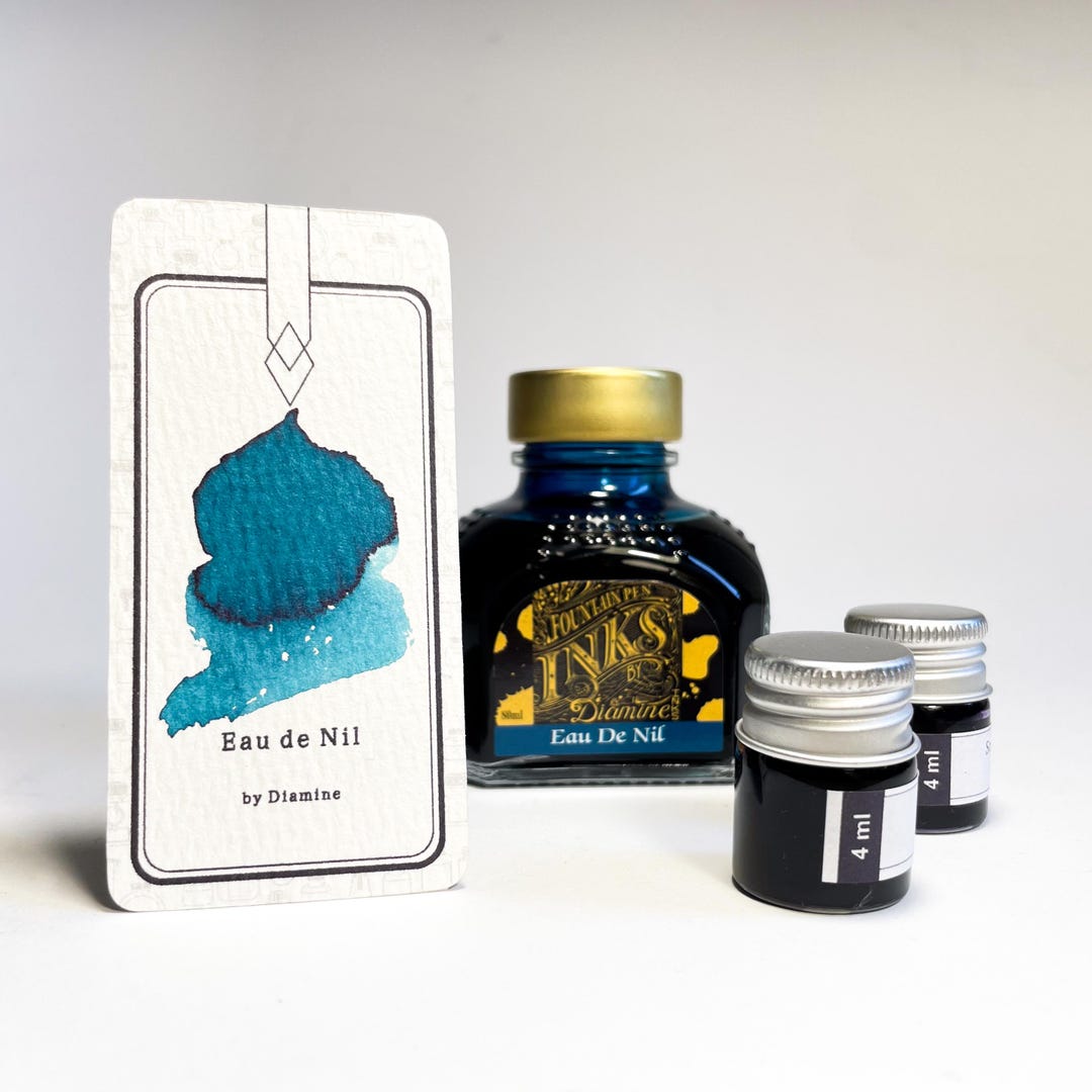 Eau De Nil Ink by Diamine - 80 Ml Ink Bottle & 4 Ml Sample for ...