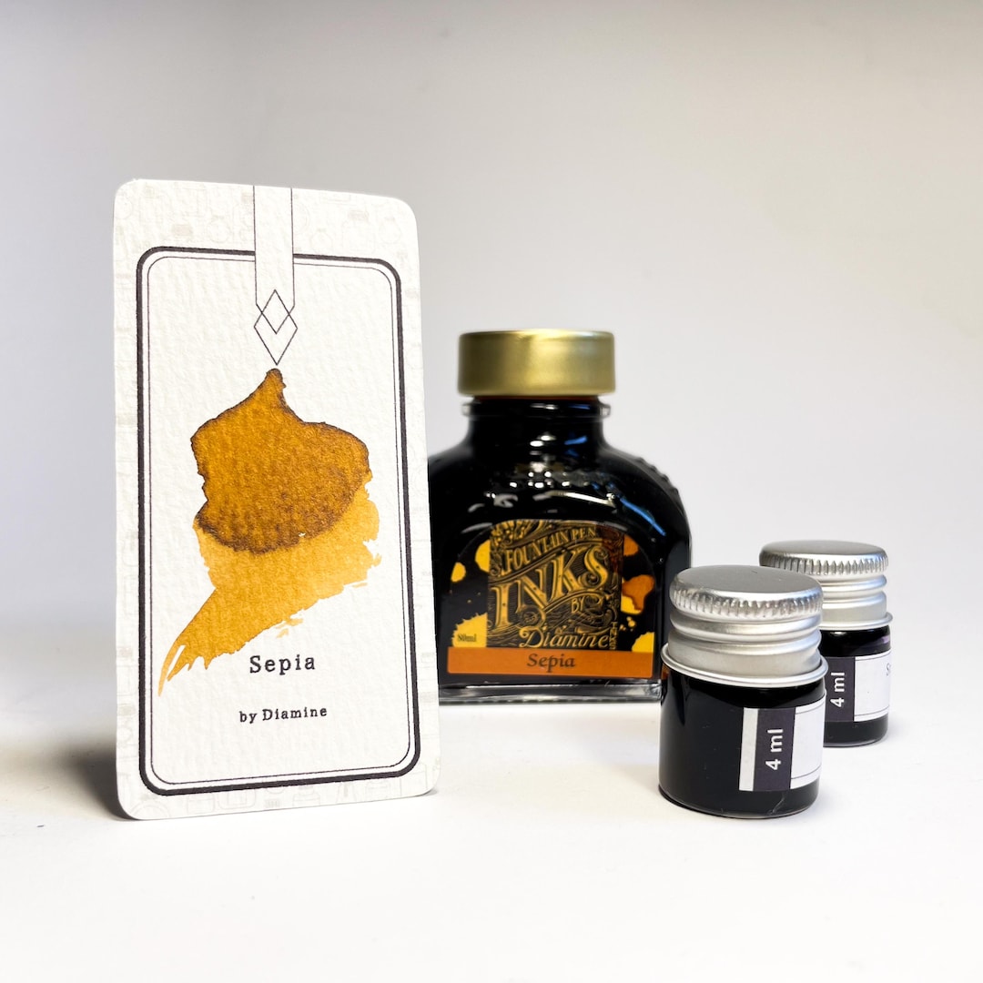 Sepia Fountain Pen Ink by Diamine Beige/brown Fountain Pen Ink Sample ...