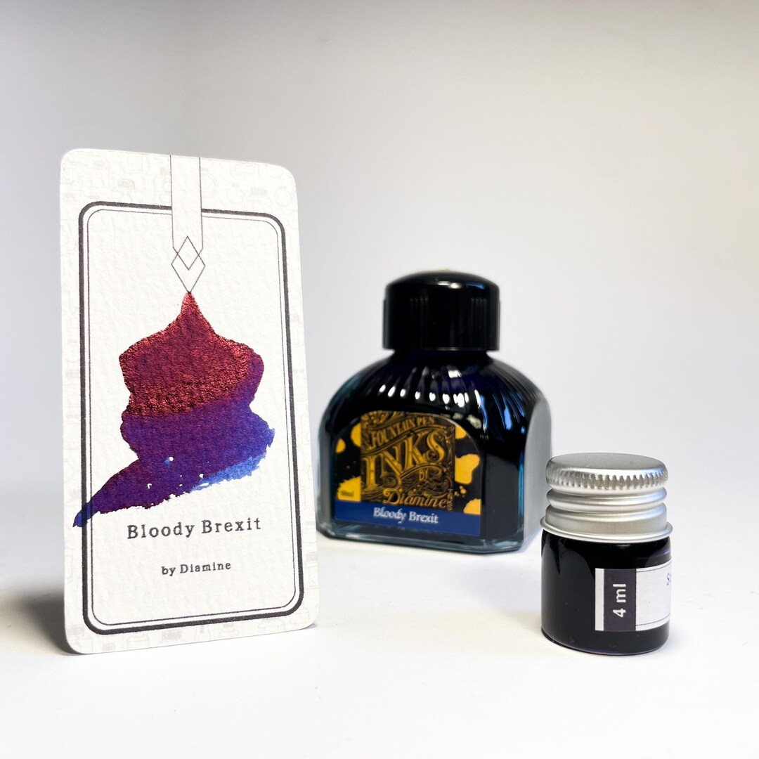 Bloody Brexit Diamine Fountain Pen Ink Sheen Ink Dark Blue and Red ...
