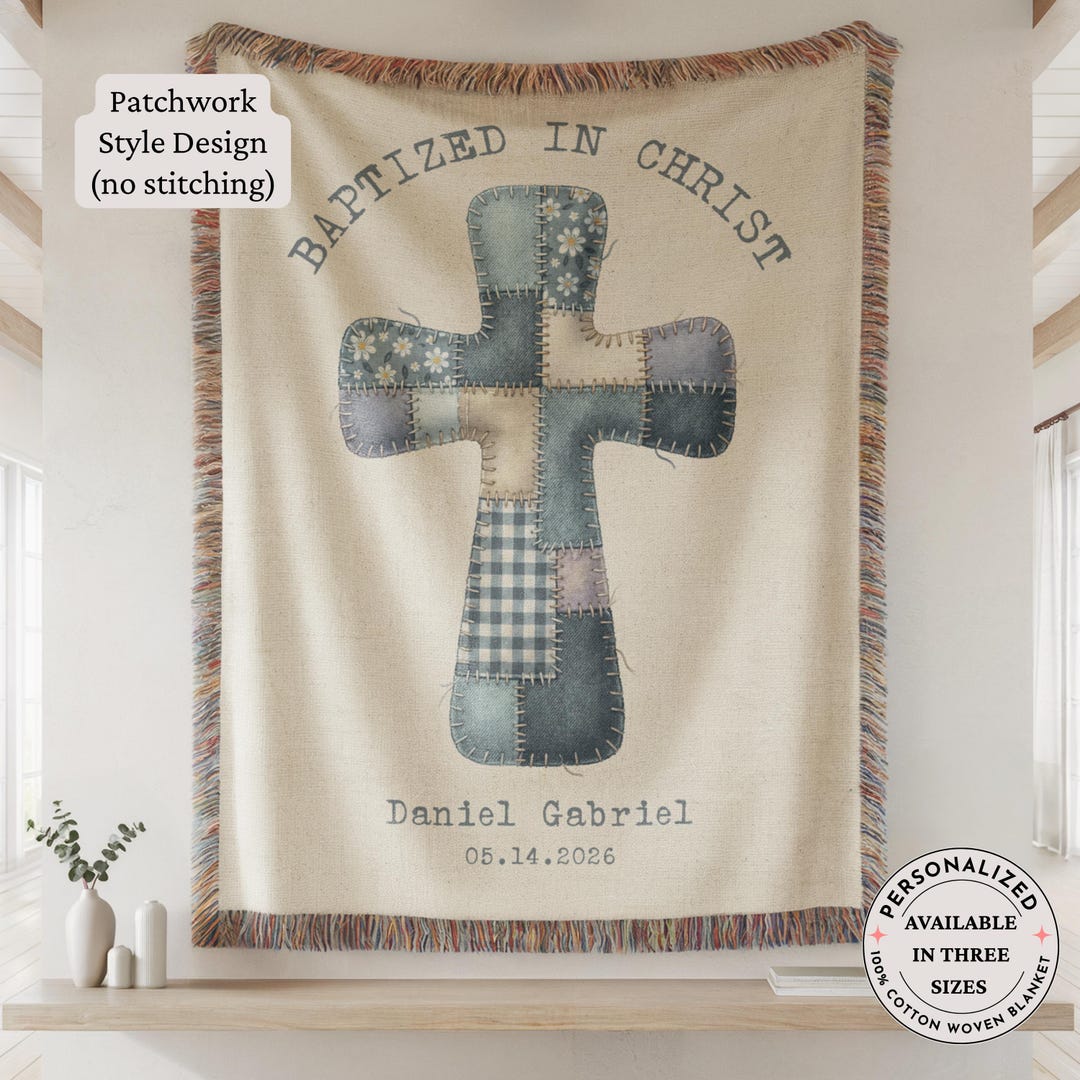 Personalized Baptism Blanket Boy, Christening Gift From Godmother, Baby ...