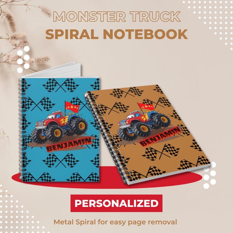 Roaring Monster Truck Notebook: Custom Notepad for Your Little ...