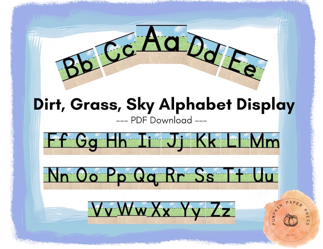 Dirt, Grass, Sky PDF Printable Alphabet for Classroom Display - Etsy