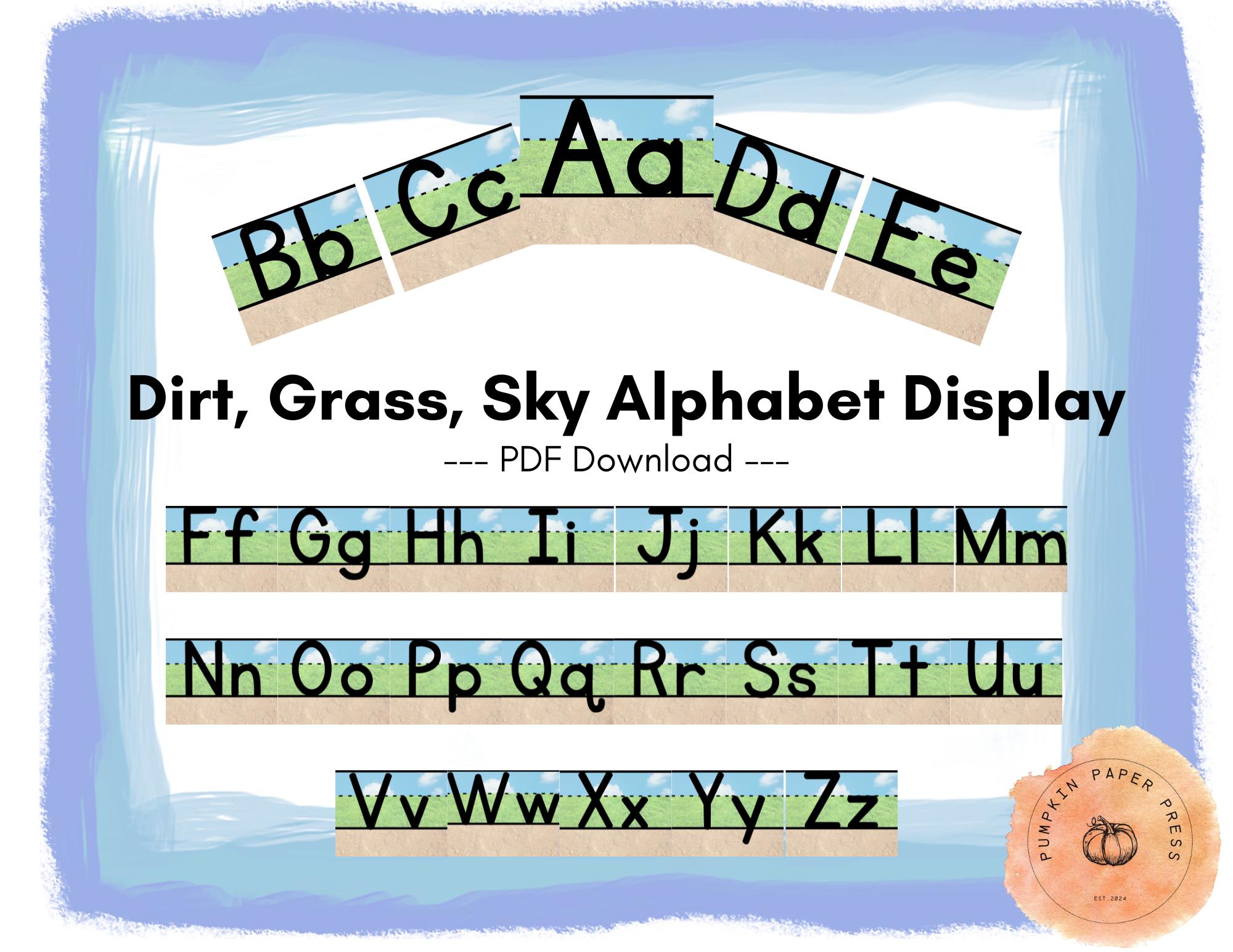 Dirt, Grass, Sky PDF Printable Alphabet for Classroom Display - Etsy
