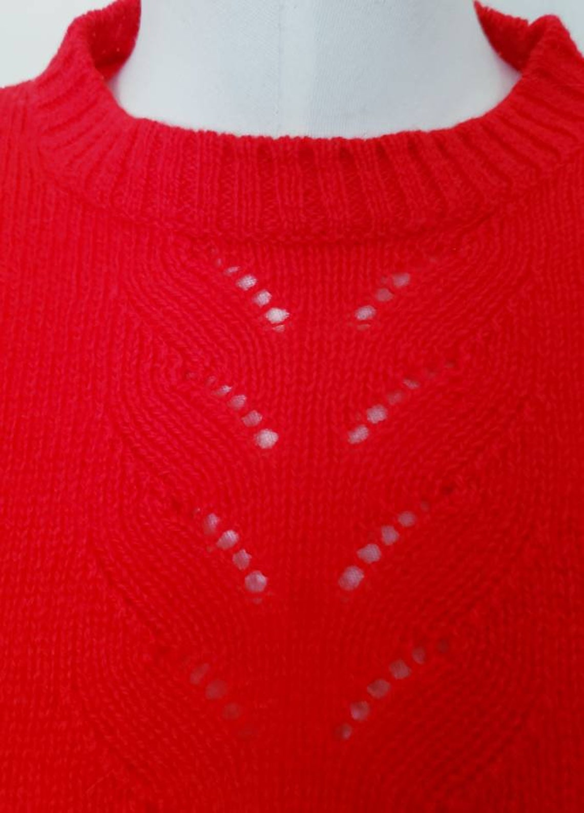 Vintage 70s Cherry Red Open Weave Pendleton Sweater M - Etsy