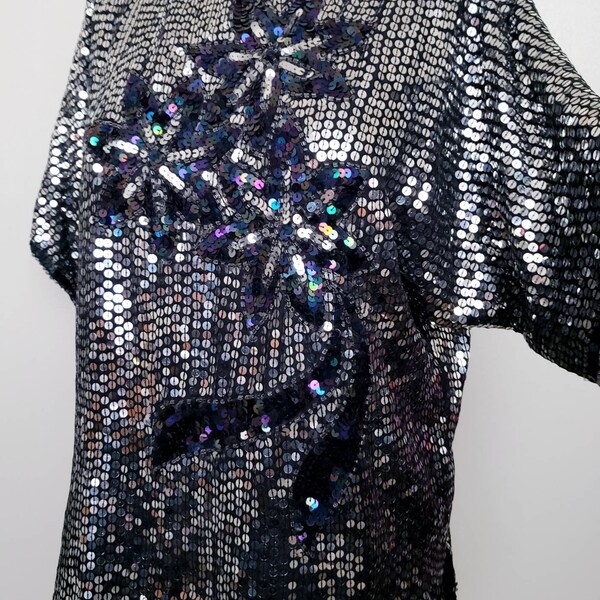 Silver Sequin Blouse - Etsy