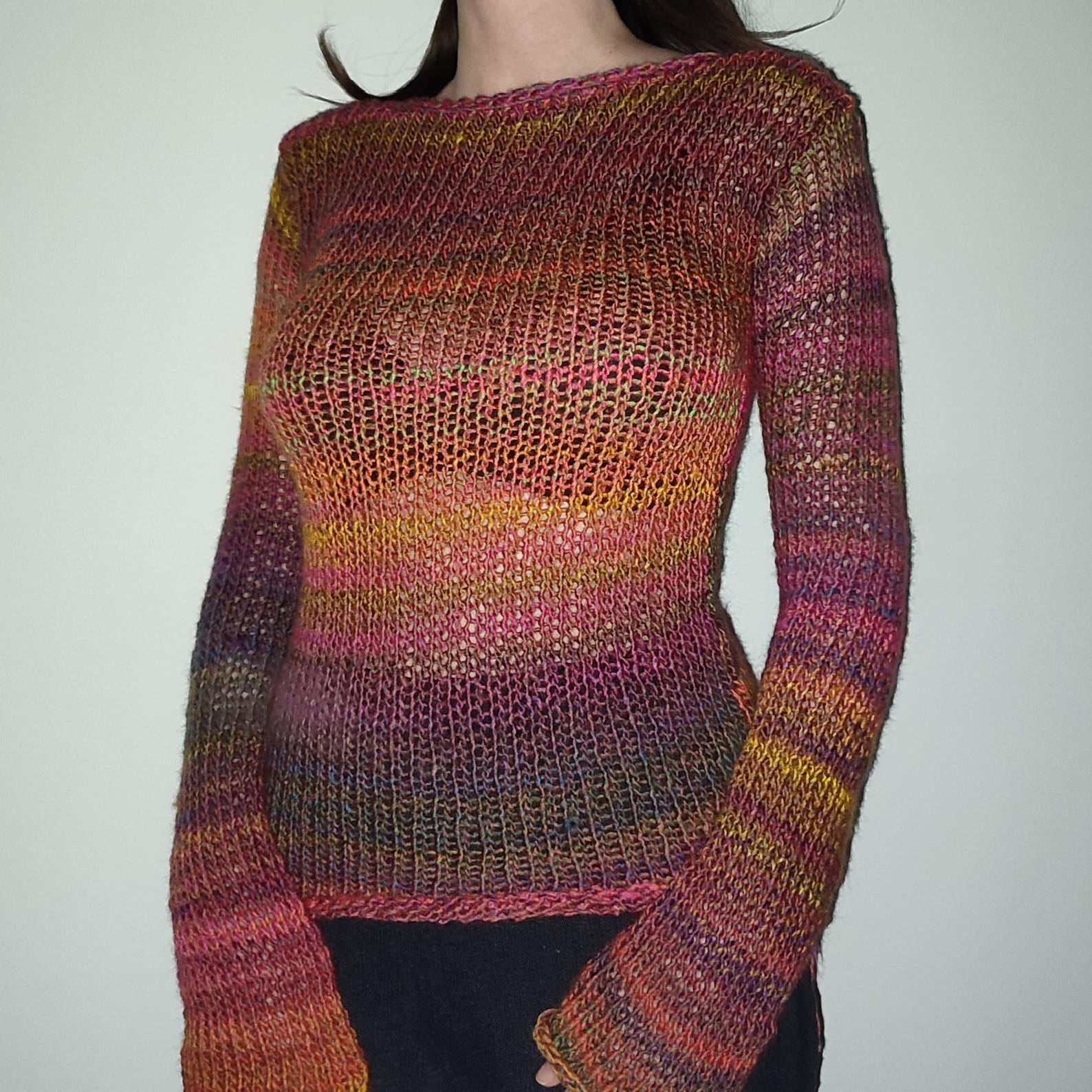 Handmade Striped Gradient Sweater Boho Hippie Jumper- Made to Order - Etsy