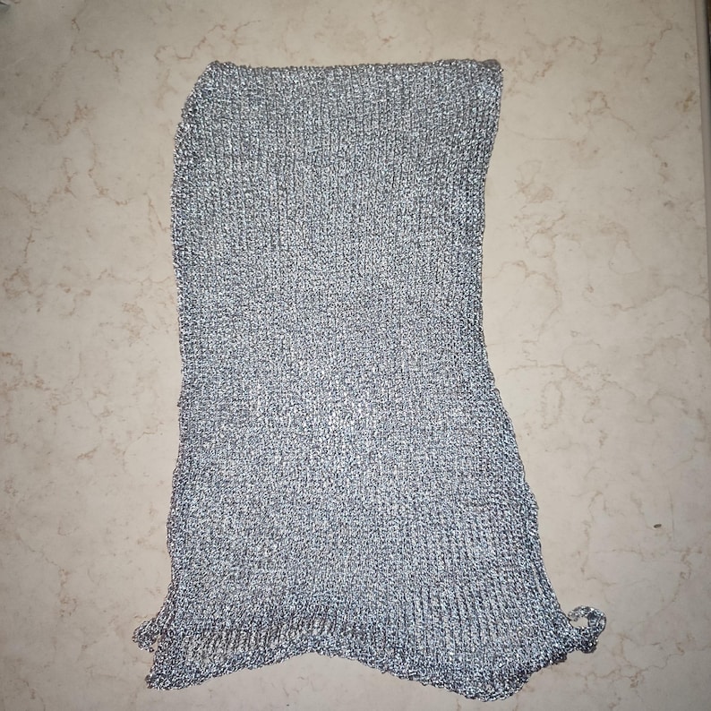 Knit Silver Hood, Handmade Coif, Medieval Knight Head Piece, Faux ...