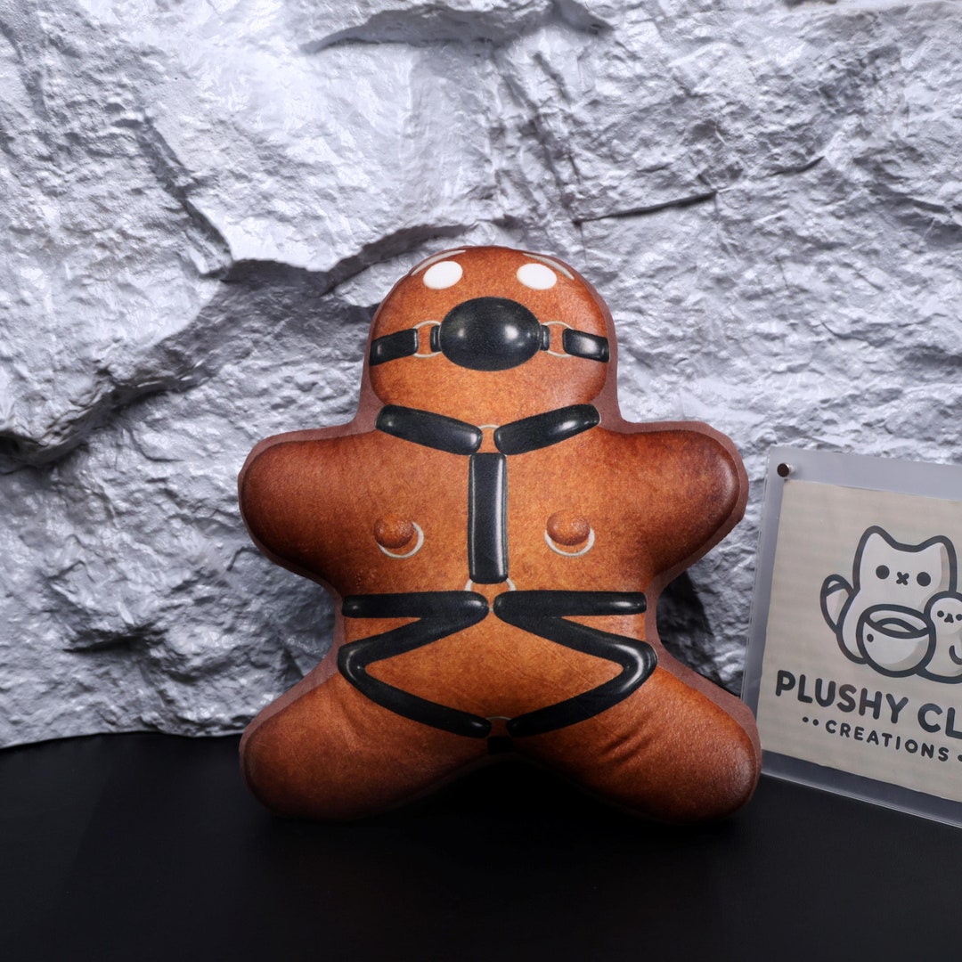 Chocolate Gingerbread Man Pillow Handmade Plush Cushion With Soft PP ...