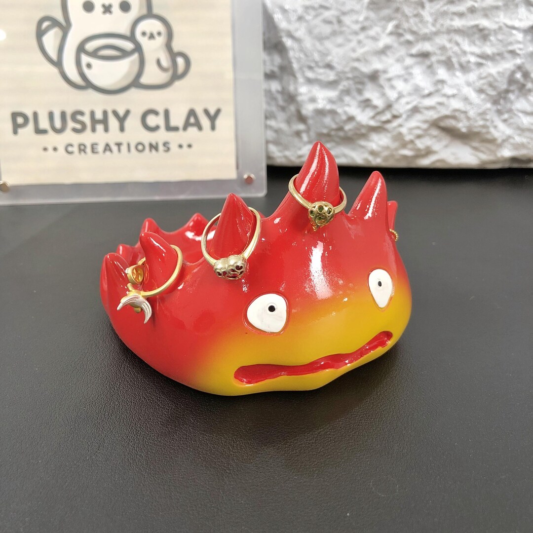 Calcifer Flame Ring Holder Resin Jewelry Dish Anime Trinket Tray by ...