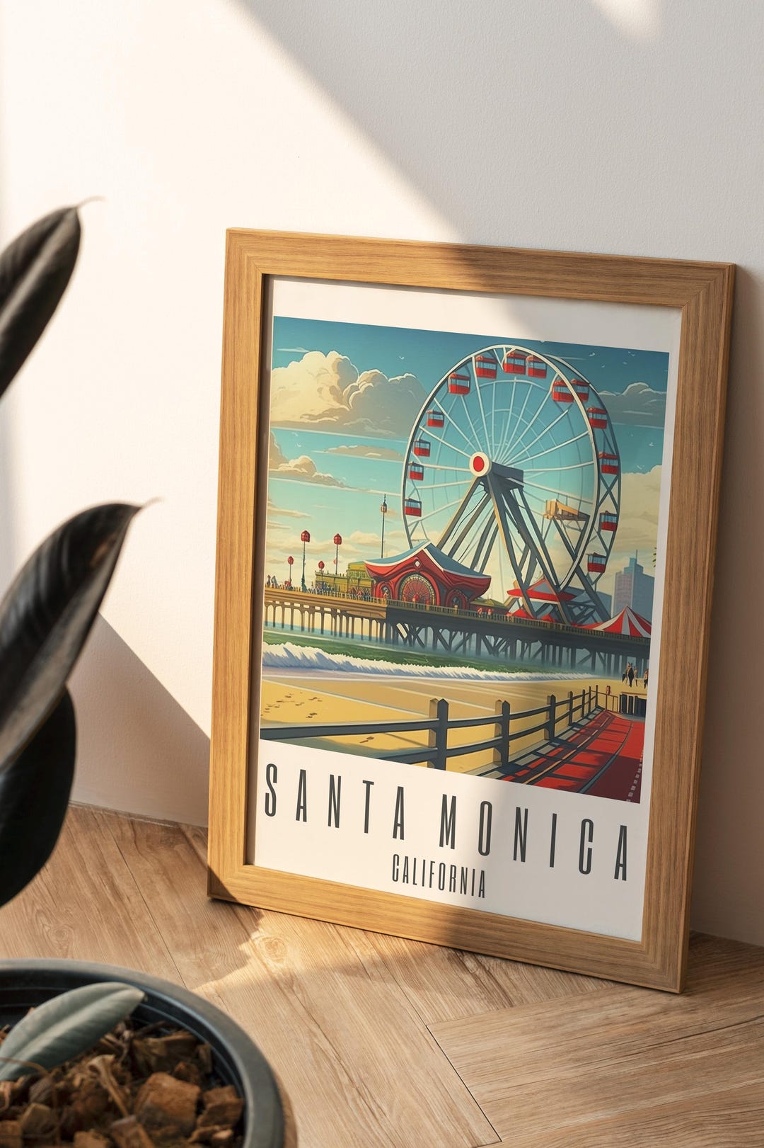 Santa Monica Pier Poster, LA, USA Poster, Travel Poster, Travel Print ...