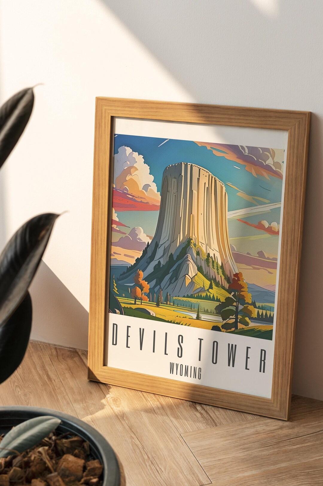 Devils Tower Poster, USA Poster, Travel Poster, USA Travel Print, Wall ...