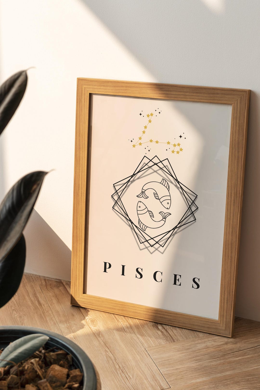 Minimalist Pisces Zodiac Sign Poster Astrology Wall Art Print Modern ...