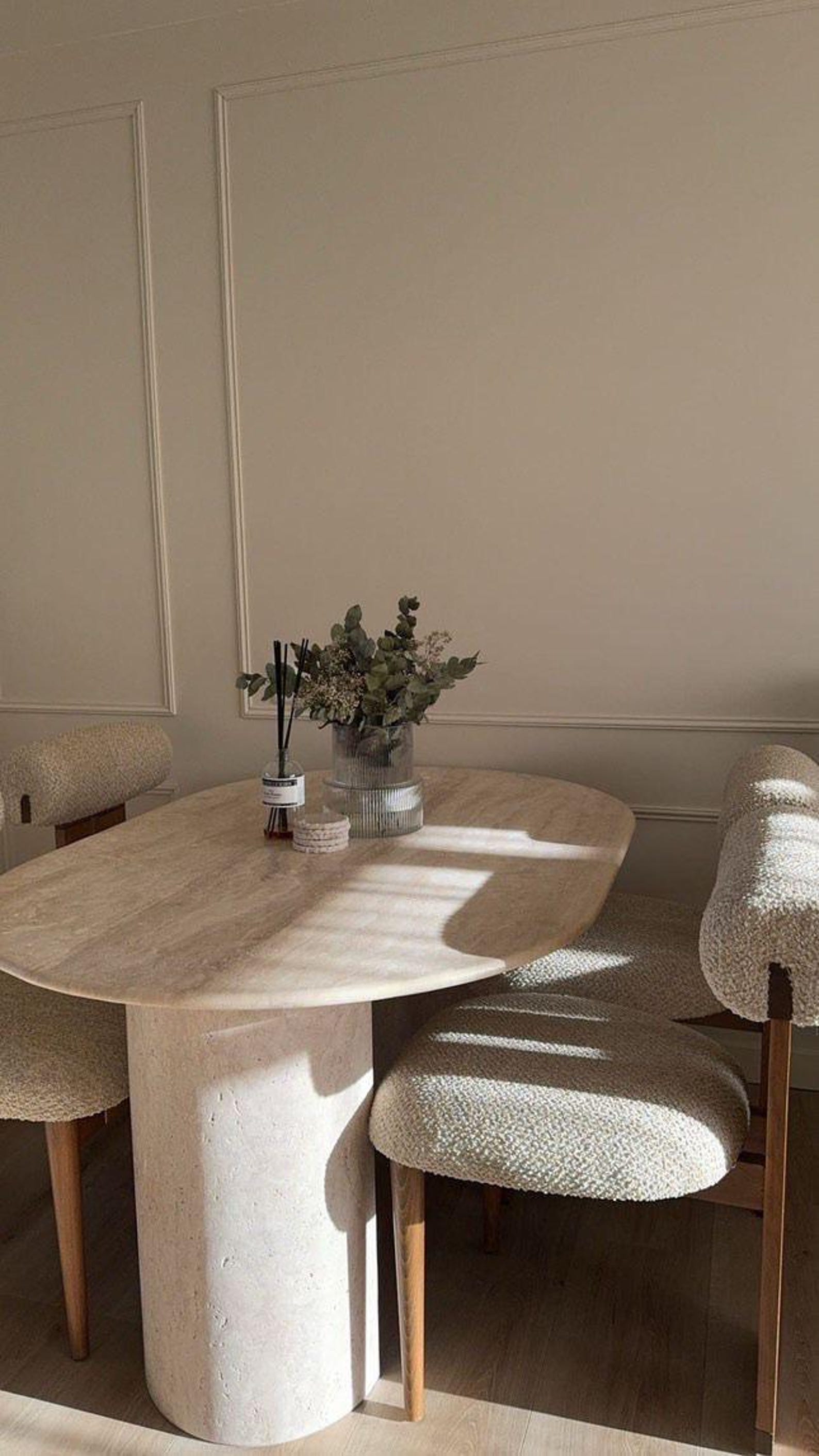 Travertine Marble Dining Table - Etsy