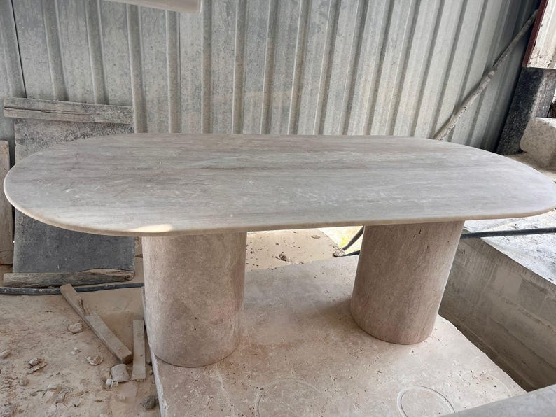 Travertine Marble Dining Table - Etsy