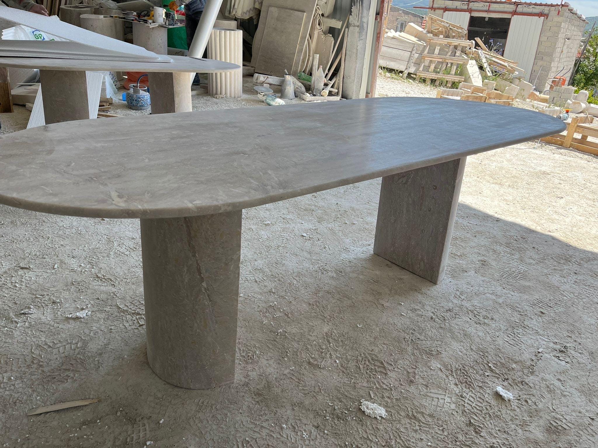 Travertine Marble Dining Table - Etsy